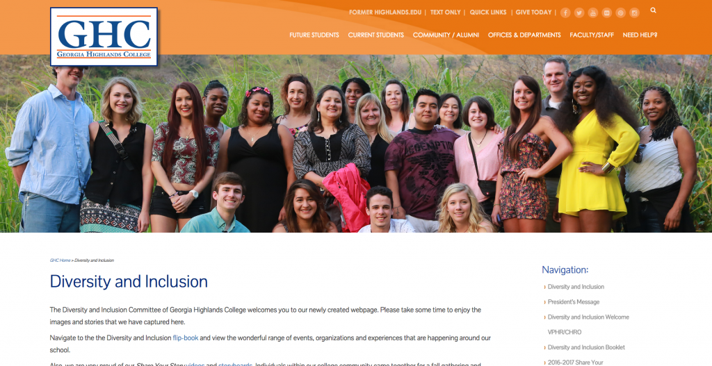 GHC celebrates diversity with new webpage | Georgia Highlands College